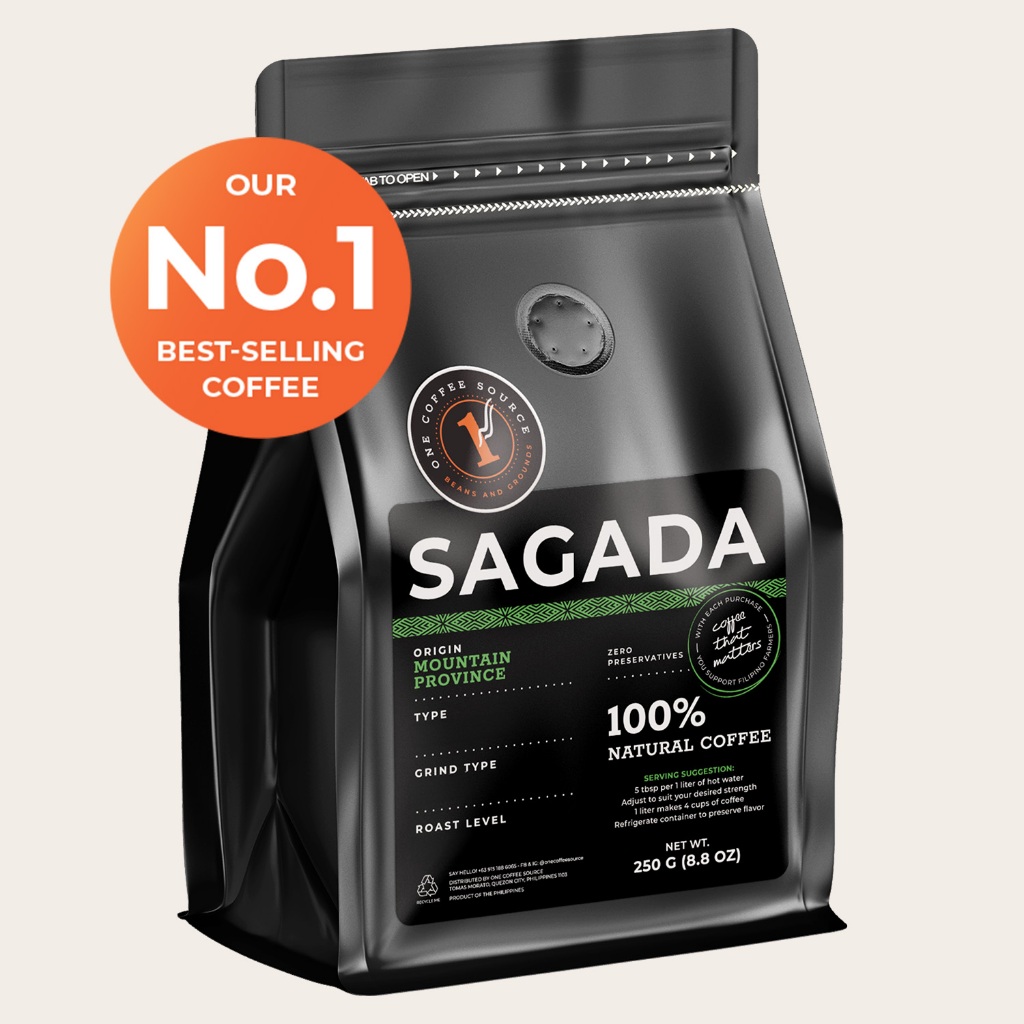ONE COFFEE SOURCE Sagada Beans from Mt. Province, 100% Arabica, Ground ...