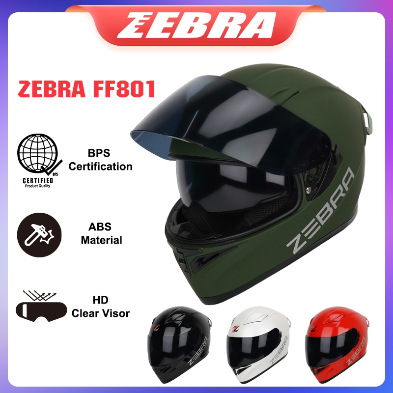 COD Zebra Helmet FF801 Helmet Full Face Dual Visor Plain Helmet Motorcycle Helmet Full face ...