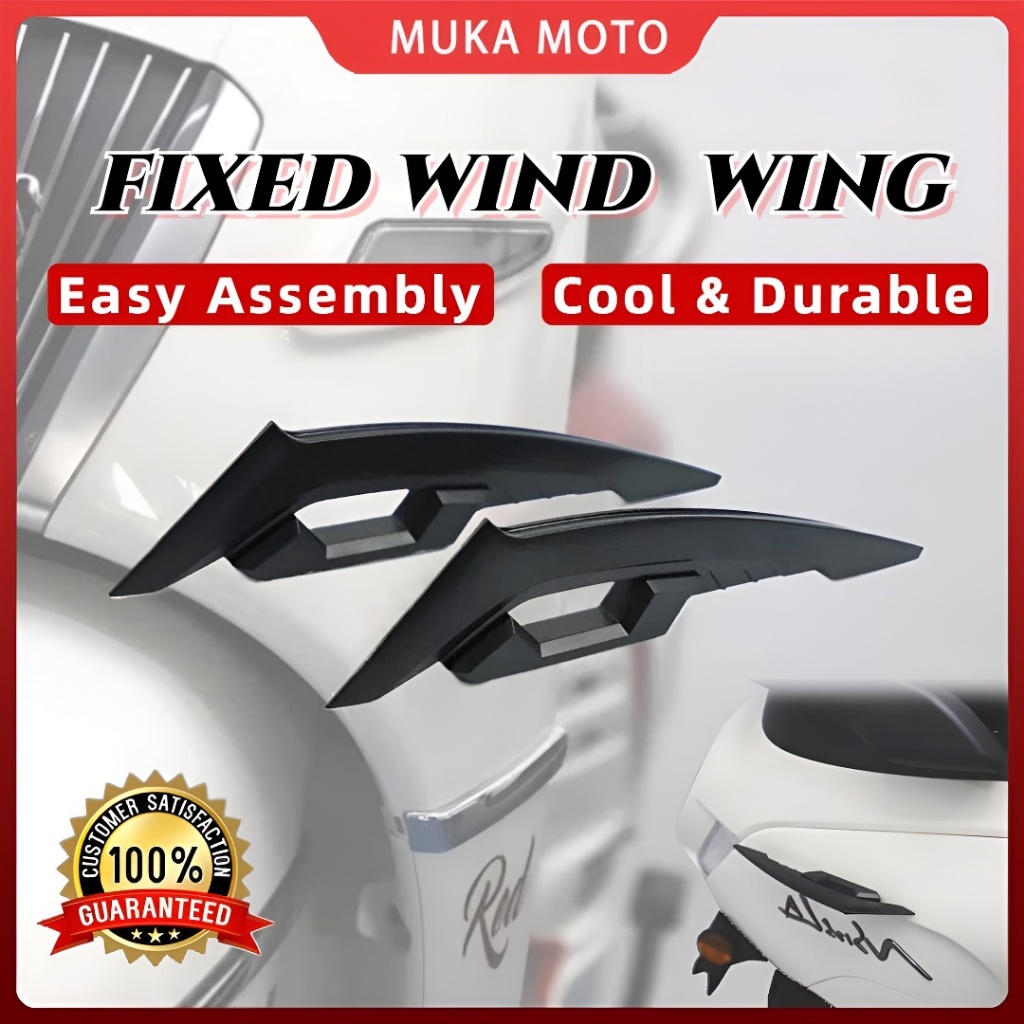 MUKA 1 Pair Motocycle Wing for Honda Yamaha Black/Carbon Wind Wing ...