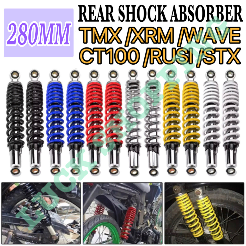 1Pair 280mm Rear Shock Support Absorber Suspension motorcycle Universal ...
