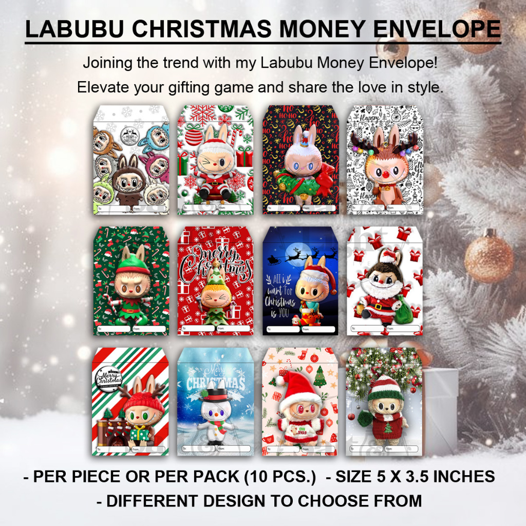 LABUBU DESIGN MONEY ENVELOPE/ANGPAO FOR CHRISTMAS / PER PIECE OR PER ...