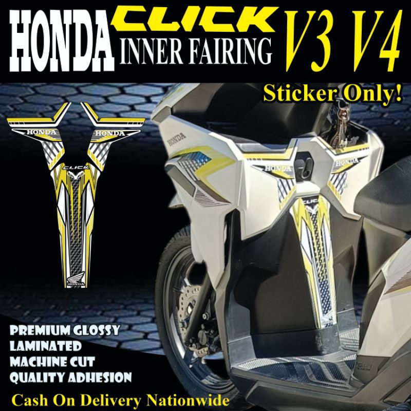 Honda Click 125 Version 3 and 4 Inner fairing sticker Decals for click ...