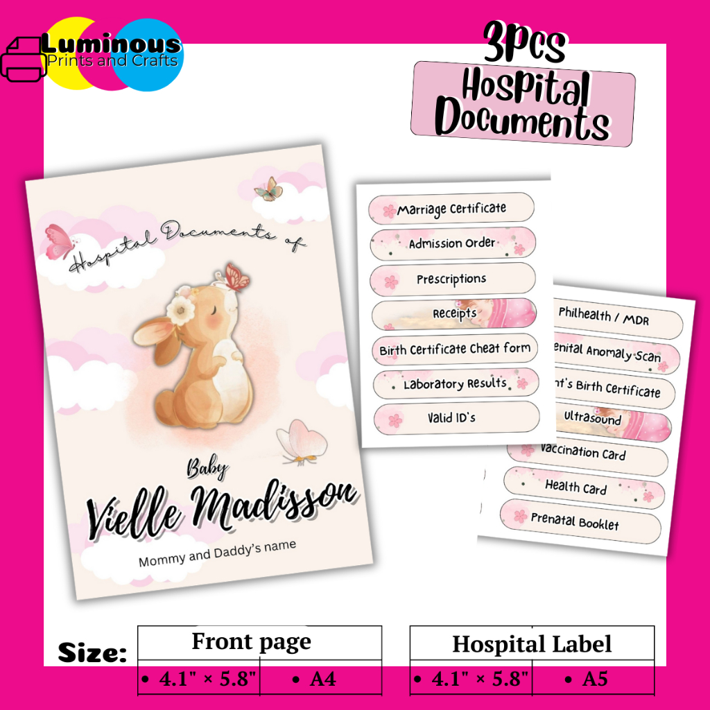 Hospital Document Label and Checklist Sticker Baby Girl | Shopee ...