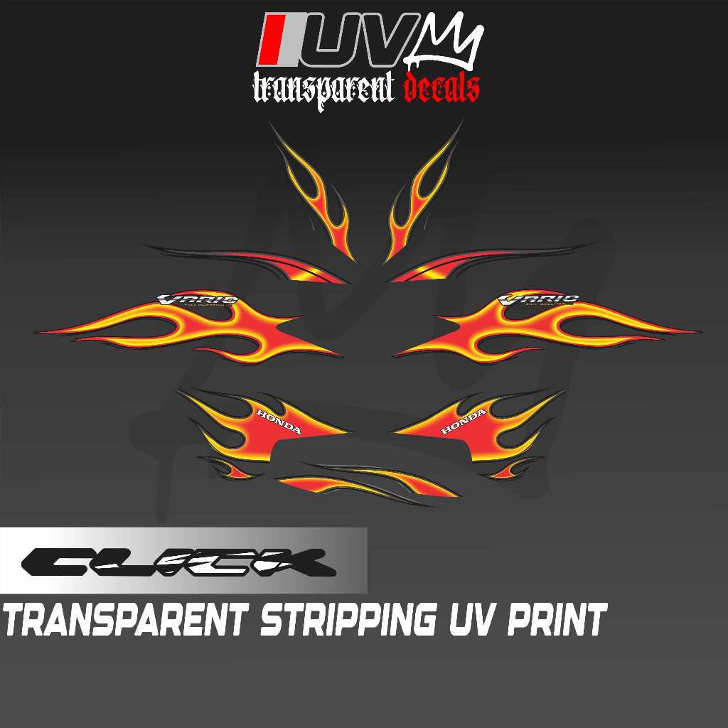 TRANSPARENT CLICK 125 V2 FIRE DECAL | Shopee Philippines