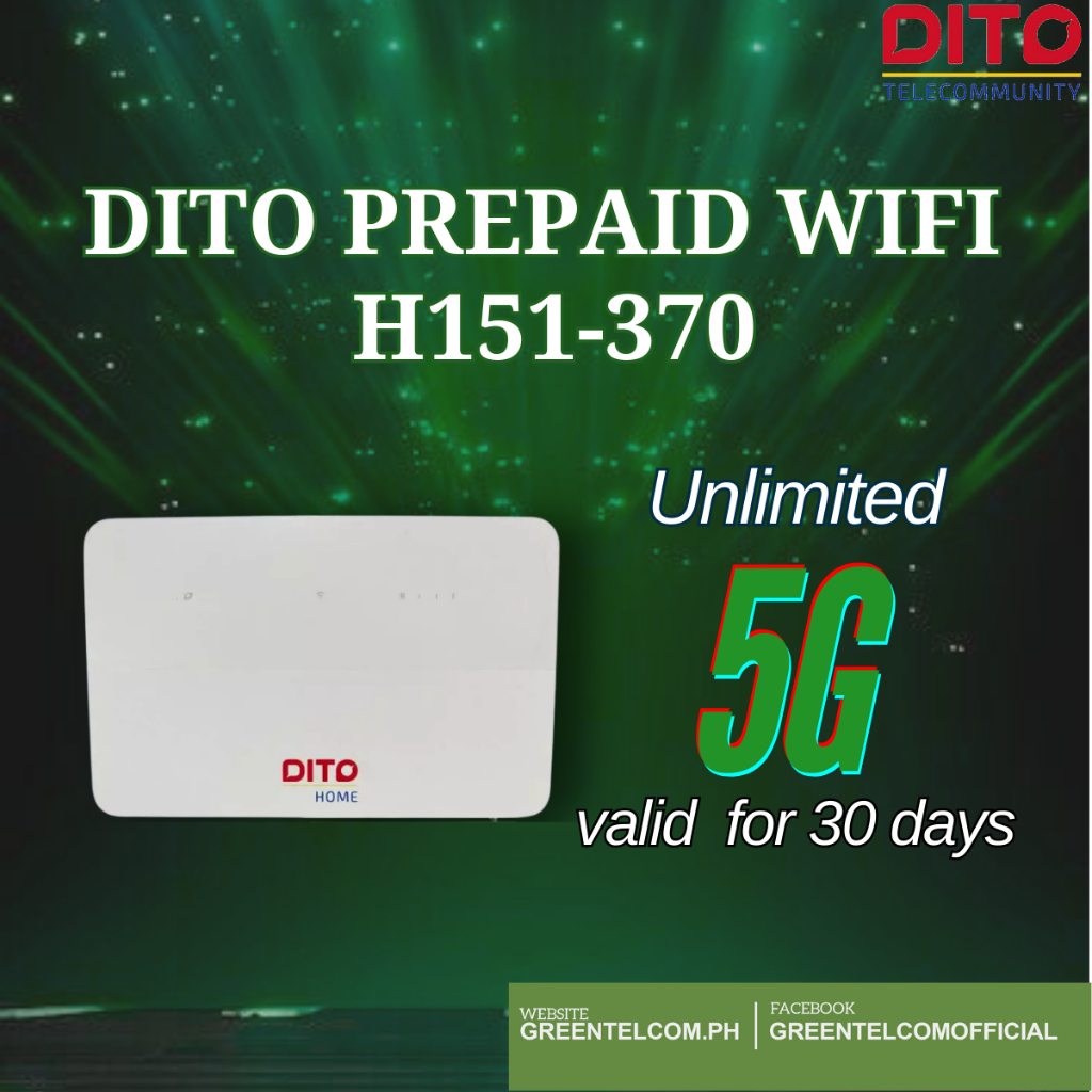 DITO Home WiFi Unlimited 5G with up to ₱1,900 Load Rebate | Shopee ...