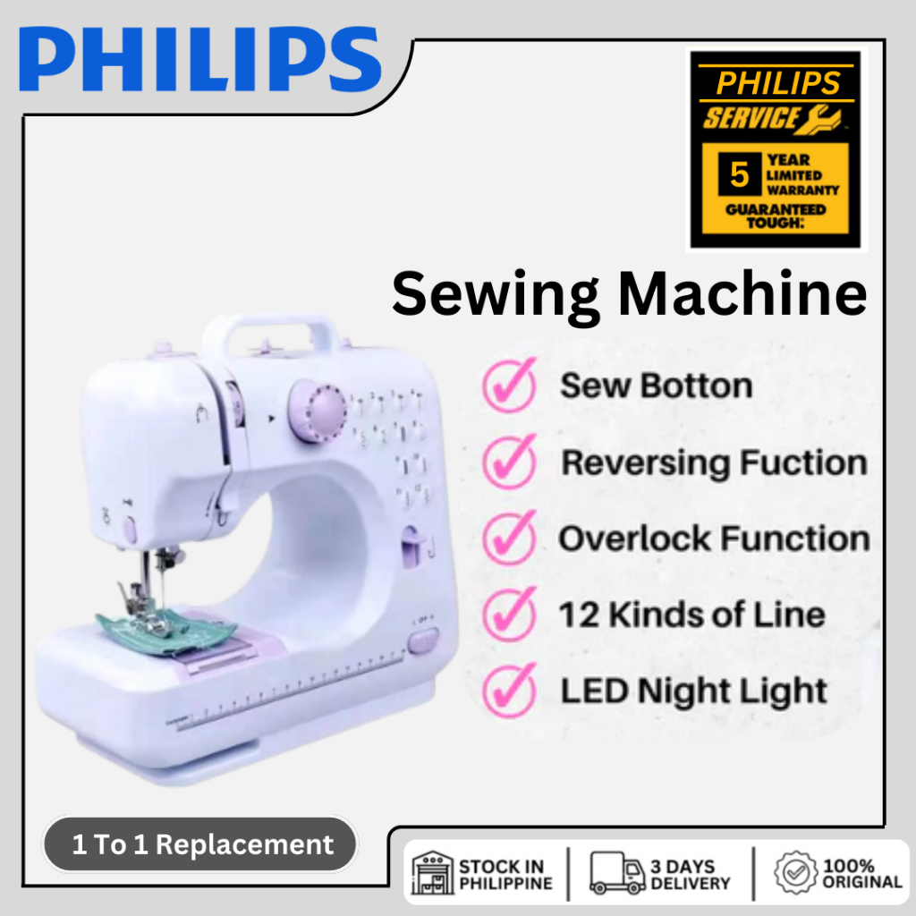 Philips Portable Sewing Machine FHSM 505A Upgraded 12 Stitches Sewing ...