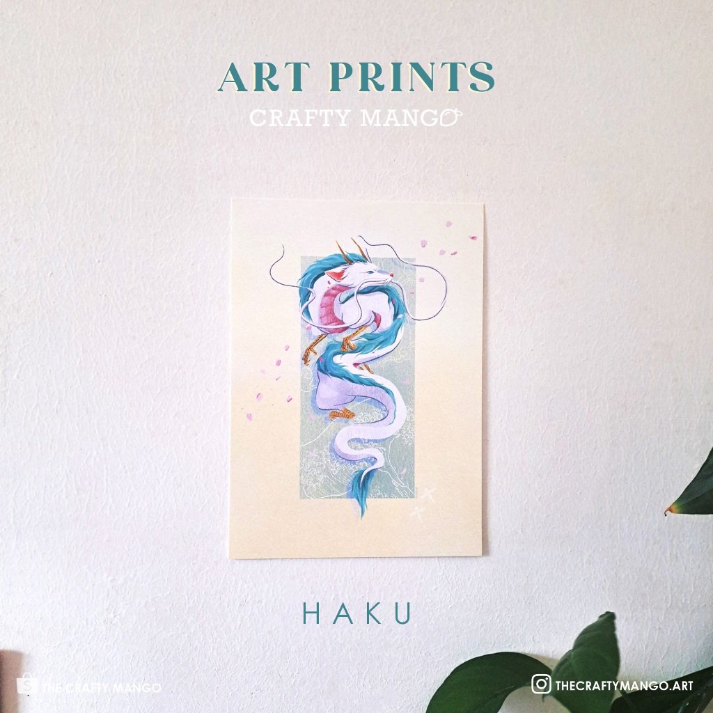 Haku Art Print | original fanart ghibli anime | APHK | Crafty Mango ...
