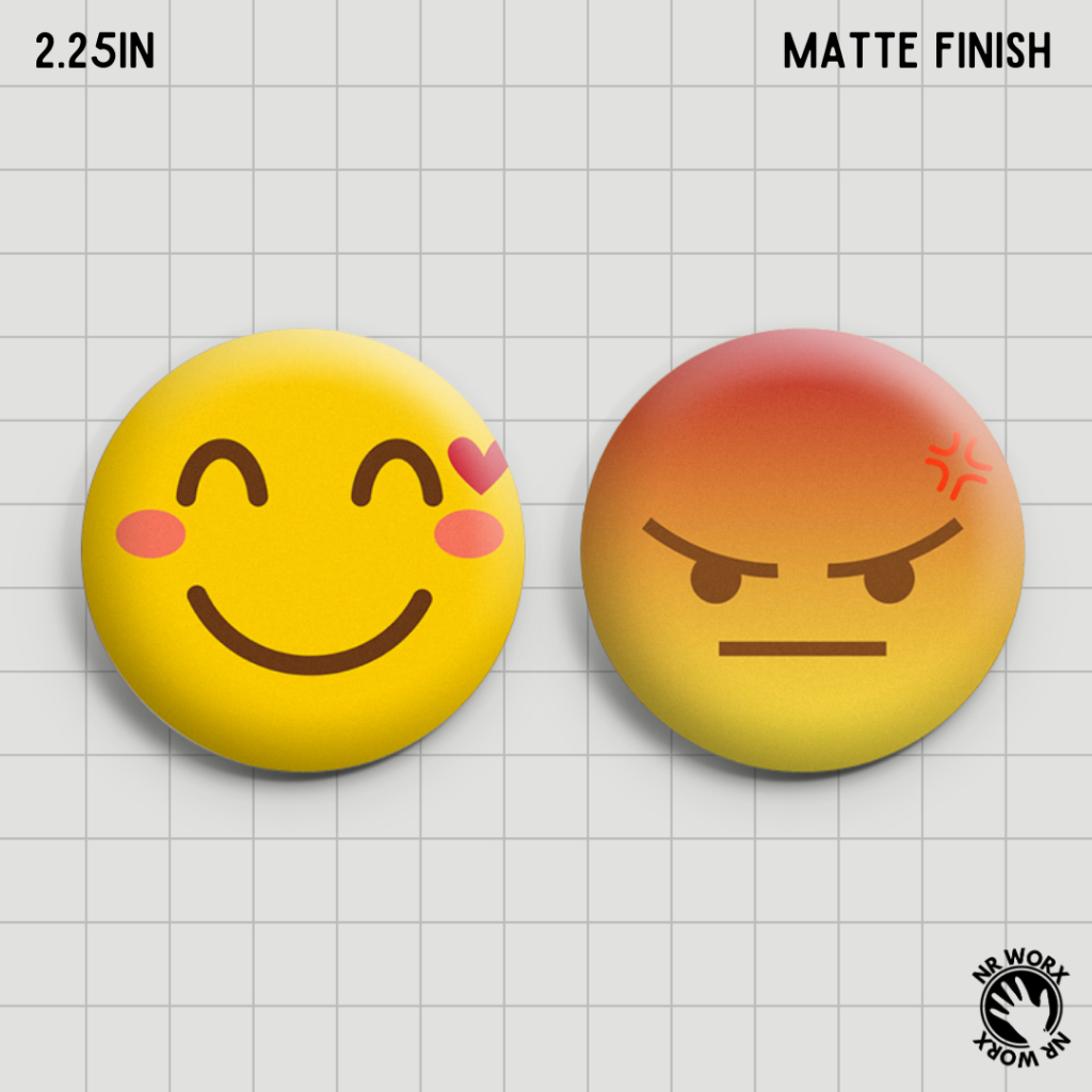 Emoji Smiley Angry Pin Button Badge NR Worx | Shopee Philippines