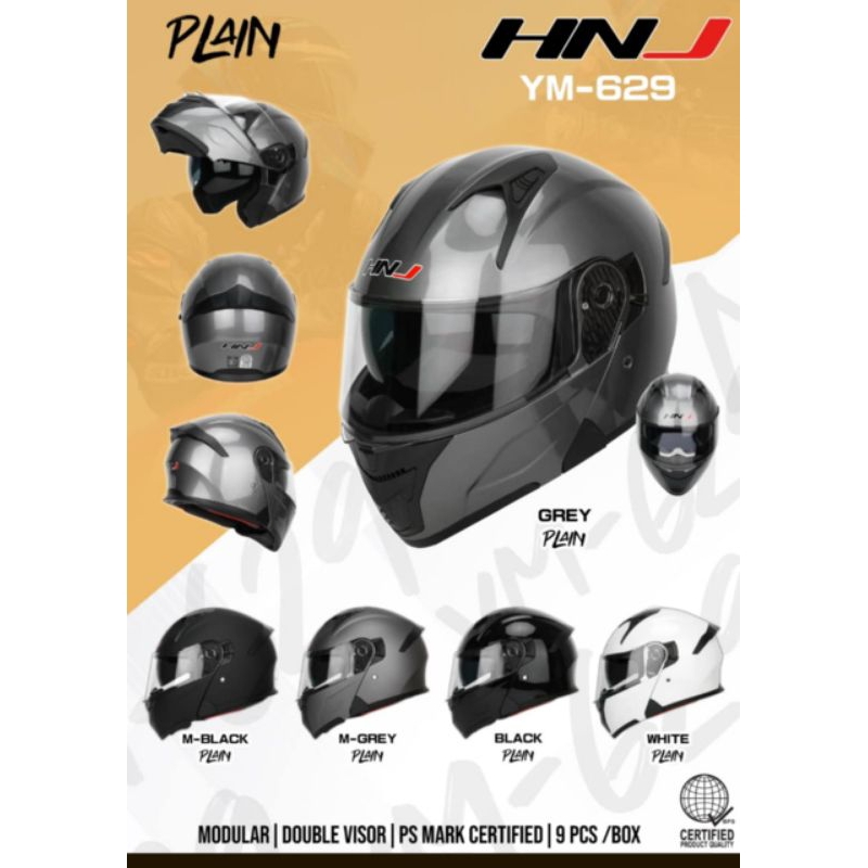 HNJ YM-629 MODULAR DOUBLE VISOR | Shopee Philippines