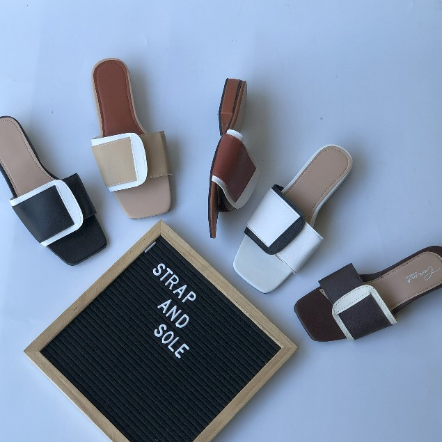 S&S CASSY 1 inch Block Heels Sandals for Women Trendy Leather Classy ...