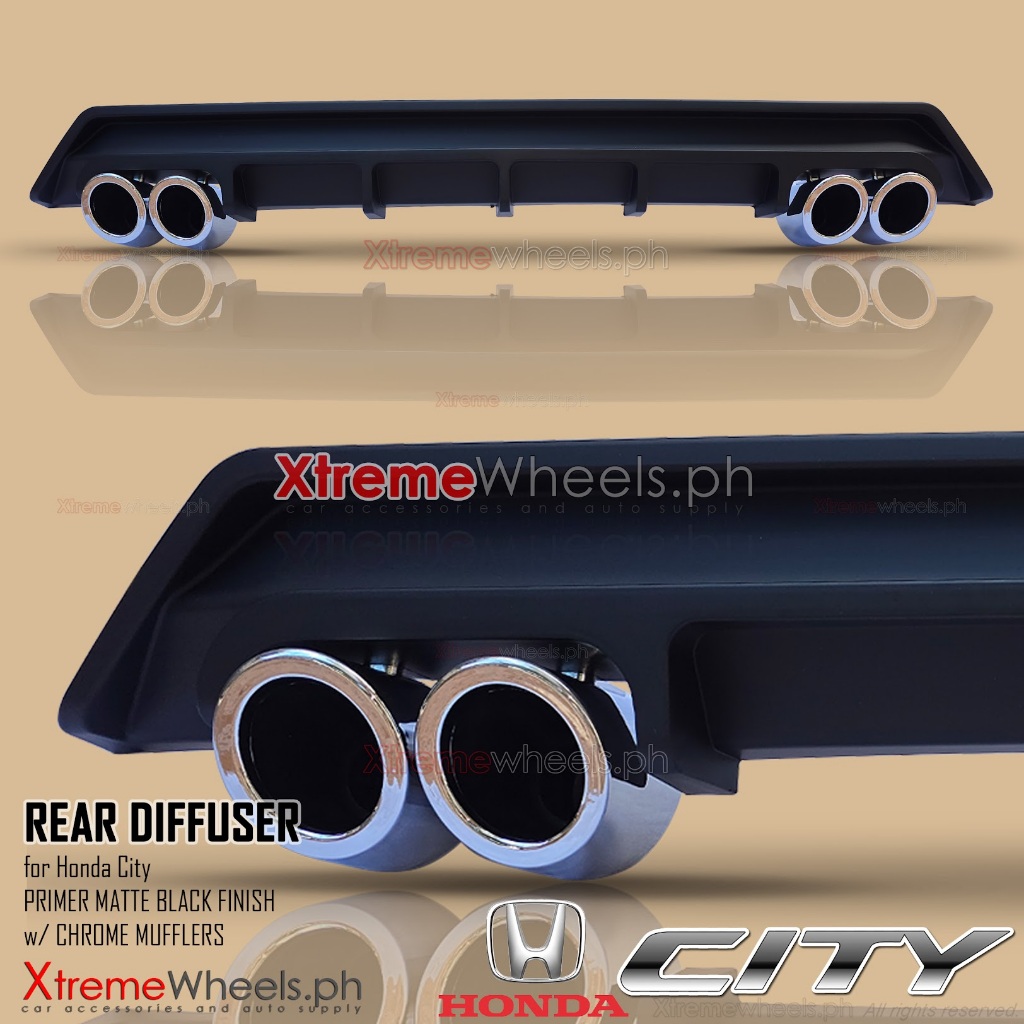 Honda City 2017-2020 Rear Bumper Diffuser Matte Black (AT026) | Shopee ...