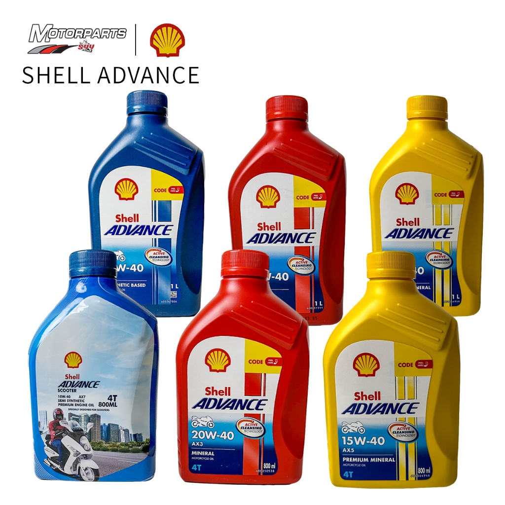 SHELL Engine Oil Genuine Advance Scooter 800ML AND 1L 10w40 15w40 20w40 ...