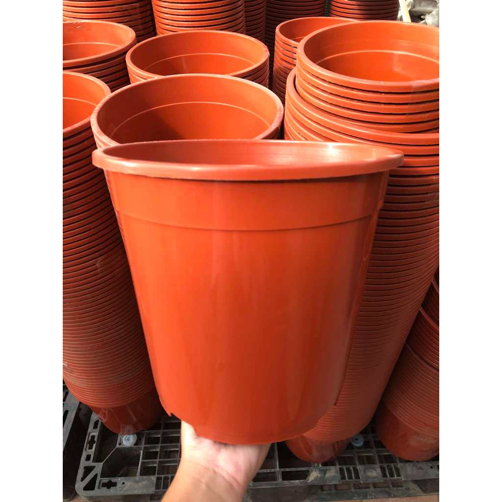 4 PCS Classic Orange Round Pot 9 inches x 8.5 inches - Best for Indoor ...
