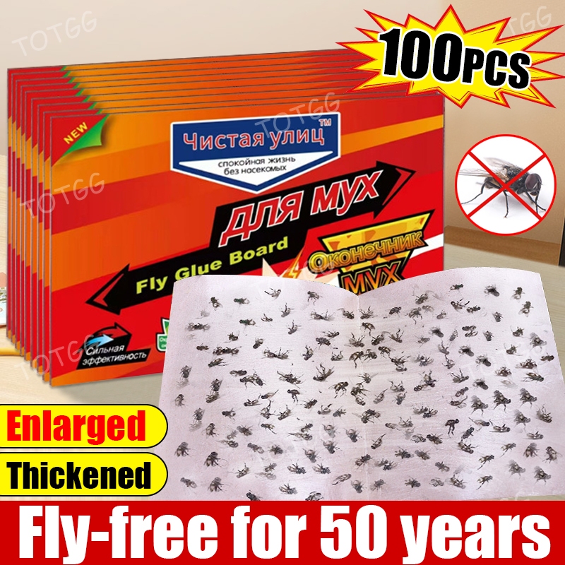 50Pcs Japan Strong Flies Traps Bugs Sticky Board Double-Sided Sticky ...