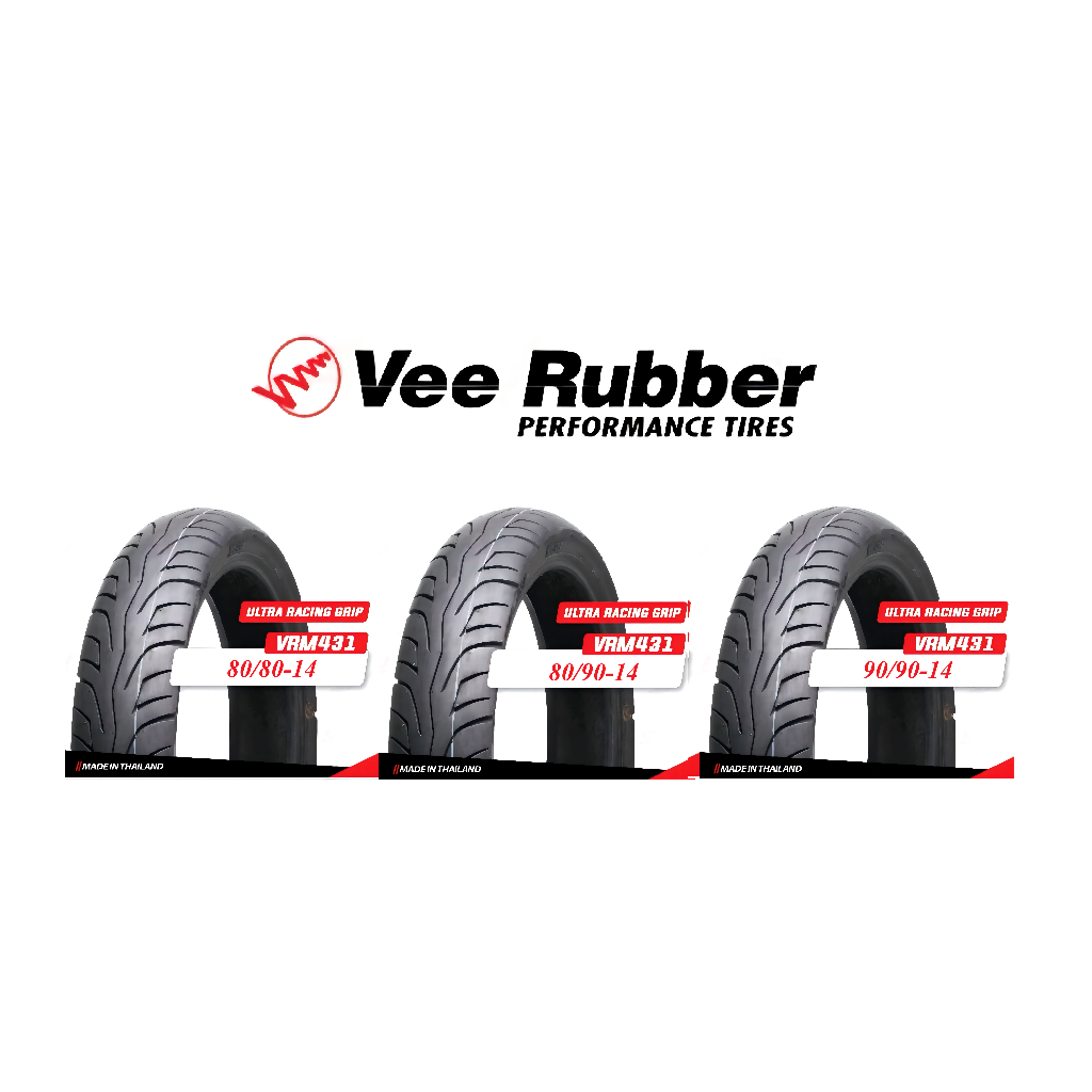 Vee Rubber Tubeles Tire 80/80-14,80/90-14,90/90-14 (Free Sealant & Pito ...