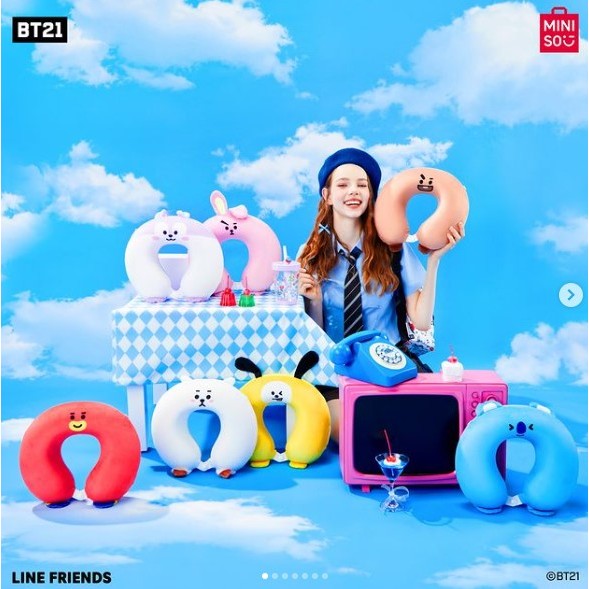 MINISO BT21 Collection Memory Foam Neck Pillow BTS Tata Chimmy RJ ...