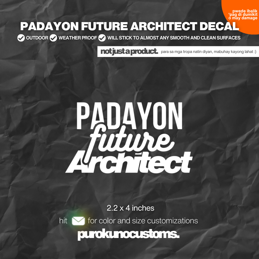 PADAYON FUTURE ARCHITECT CUTOUT DECAL STICKER | Shopee Philippines