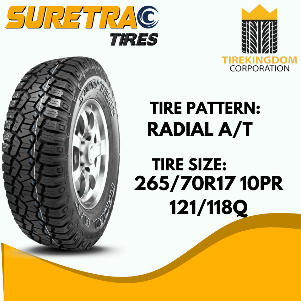 SURETRAC TIRES RADIAL A/T PATTERN---LT265/70R17 120/116S 10PR(Tubeless ...