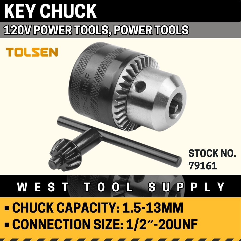 Tolsen Drill Chuck Key 13mm (1/2"-20UNF) Quick Change Hex Shank Impact Driver Conversion Tool ...
