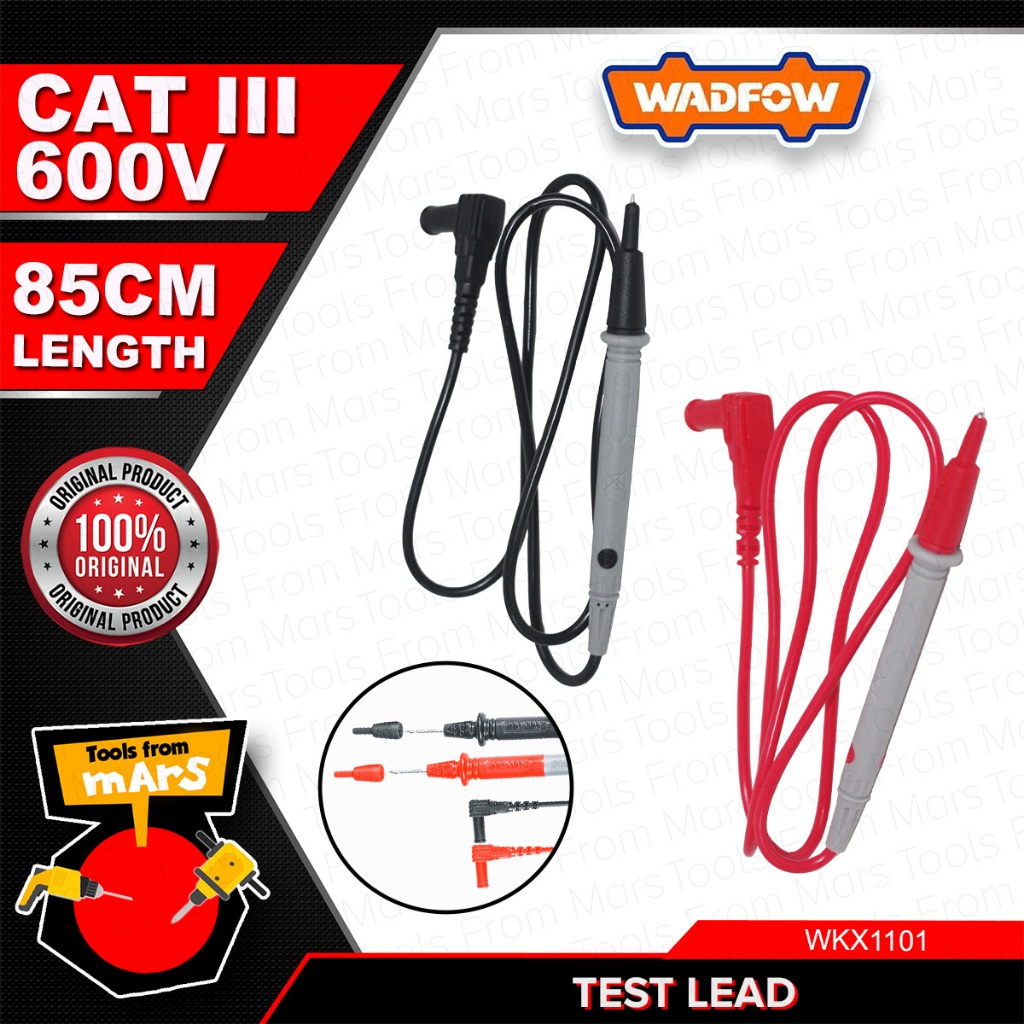 Wadfow 85cm Test Lead CAT III 600V Multimeter Pen Test Probe Wire Cable ...