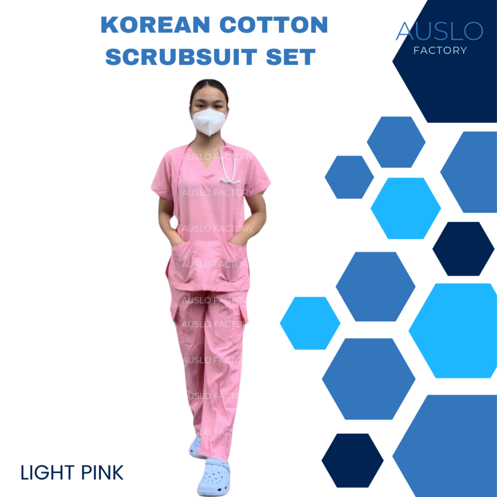 Auslo Factory Korean Cotton Scrubsuit Shades Of Pink Medical Uniform ...