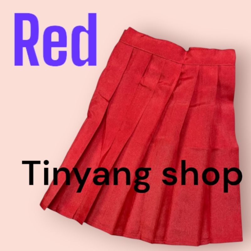 SCHOOL UNIFORM SKIRT (RED ROUND PLITS) | Shopee Philippines