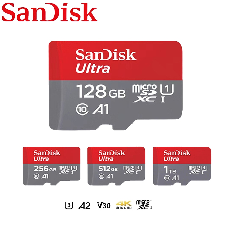 SanDisk Ultra 128GB 512GB SD Card 256GB 64GB 32GB 16GB Memory Card A1 C10 Micro SD Card | Shopee ...