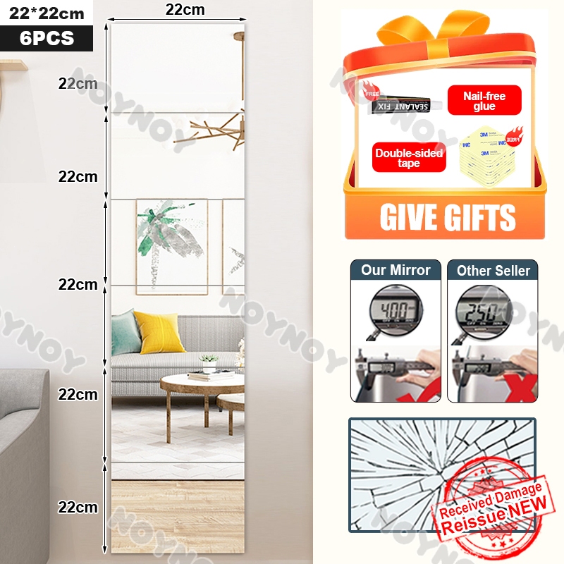 Glass Mirror Sticker Wall full-length mirror Stitching mirror wall ...