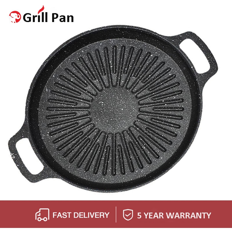 38cm Maifan Stone Grill Pan Korean BBQ Grill Pan Barbecue Outdoor ...
