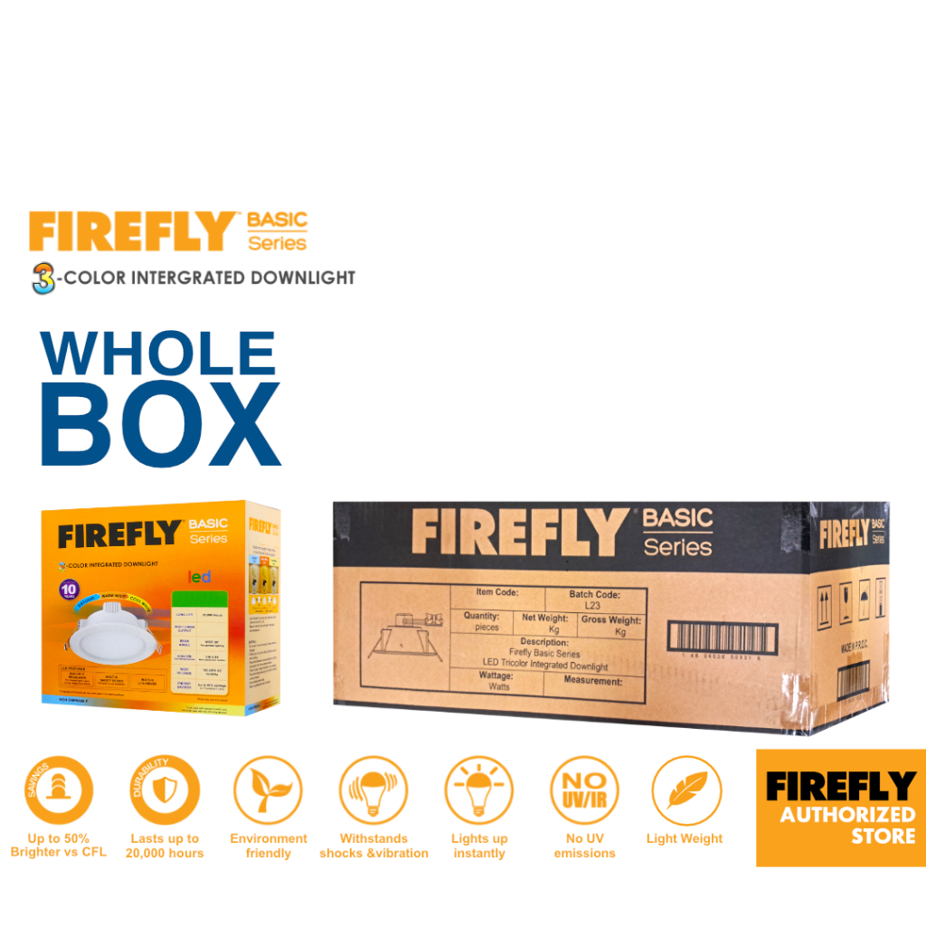 Whole Box Firefly Basic Series Tri-Color Integrated LED Downlight ...
