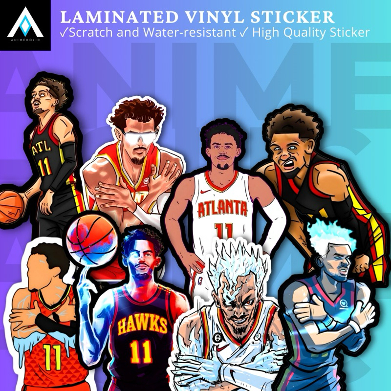 TRAE YOUNG ATLANTA HAWKS BASKETBALL STAR STICKER NBA ~ LAMINATED VINYL ...