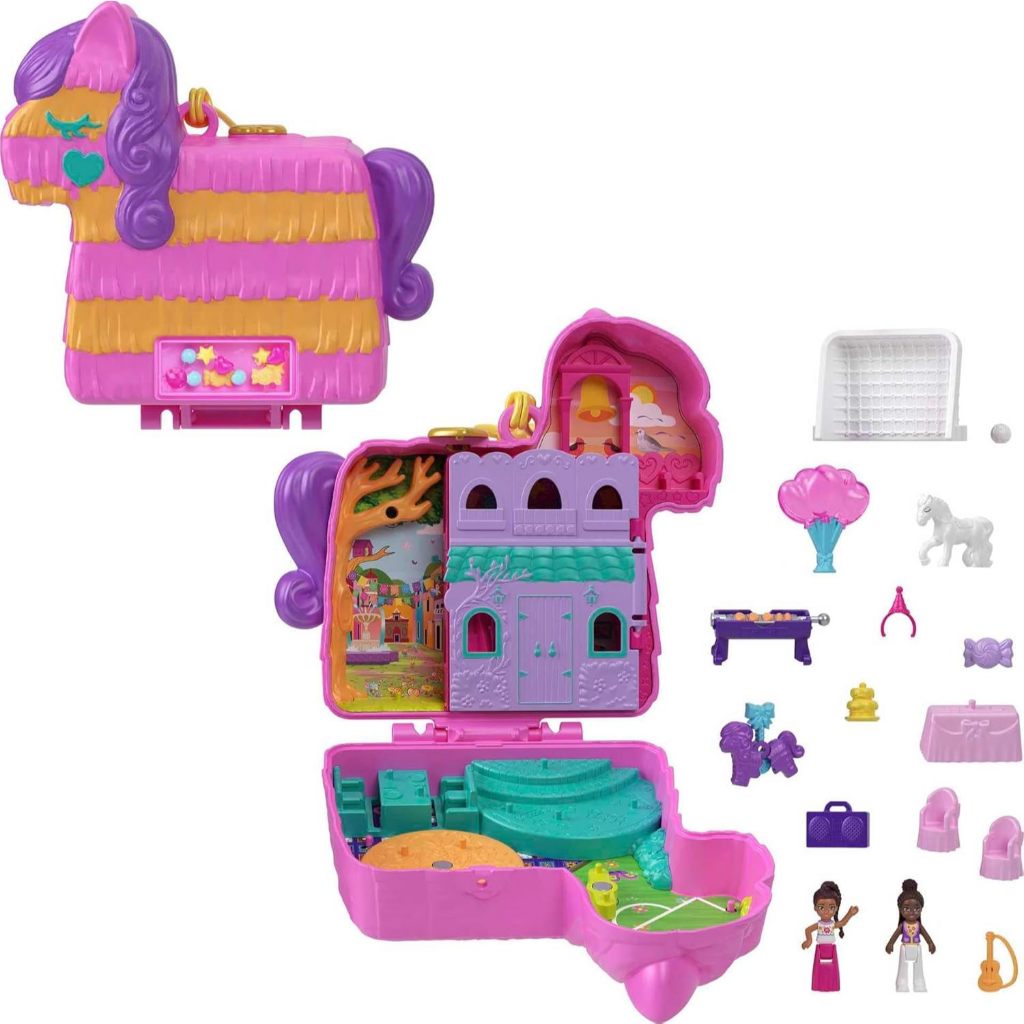 Original Polly Pocket Compact Playset, Pinata Party with 2 Micro Dolls ...