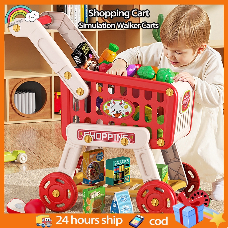 Kids Supermarket Shopping Cart Trolley Cart For Kids TOY Pretend Play ...