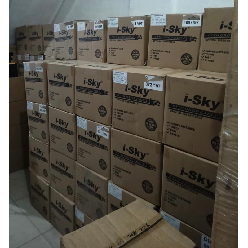 I-SKY FTTH / FOC 1KM 1 CORE SINGLE CORE OUTDOOR G657A1 FTTH fiber optic ...