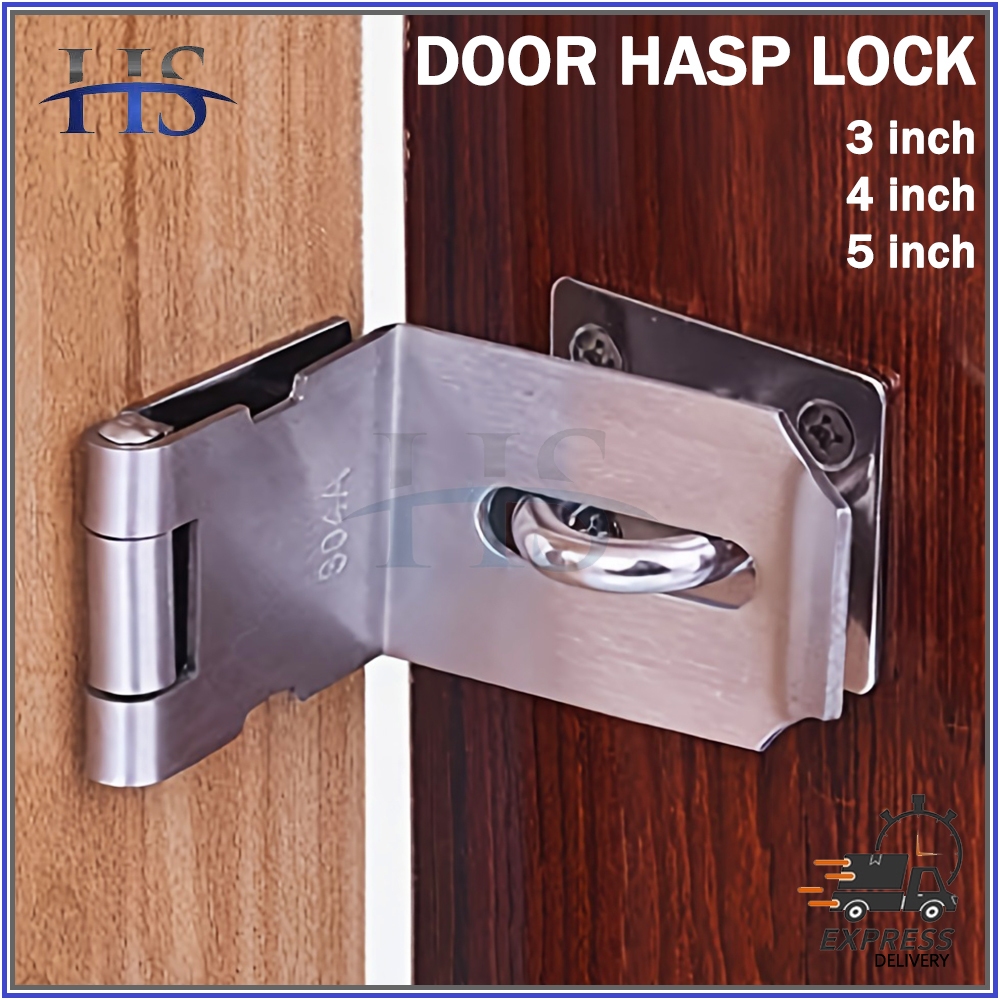 Stainless Steel Hasp Staple Gate Door Shed Latch Lock Safety Lock Metal ...