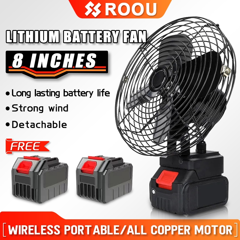 Industrial wireless fan 8-inch large capacity lithium battery fan ...