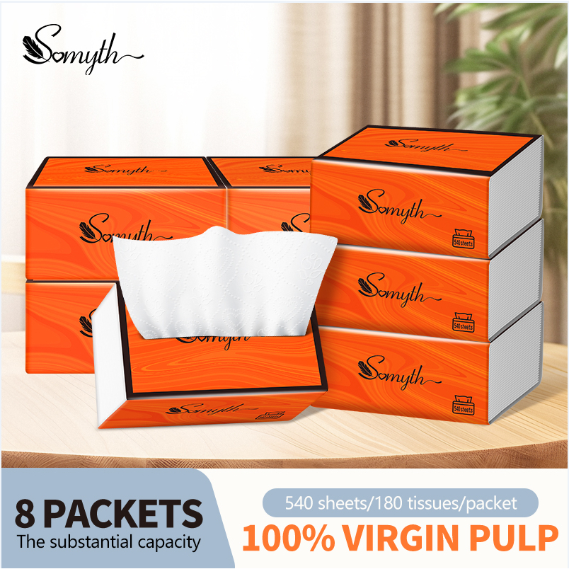 SOMYTH NEW FACIAL TISSUE WOOD PULP 4 PLY 540 SHEETS 8 PCS IN 1 PACK ...