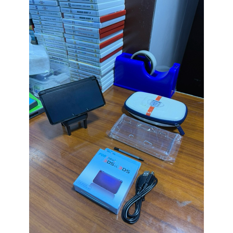 Nintendo Old Regular 3DS Cosmo Black (CFW w/ 32GB Memory Card, Full of ...