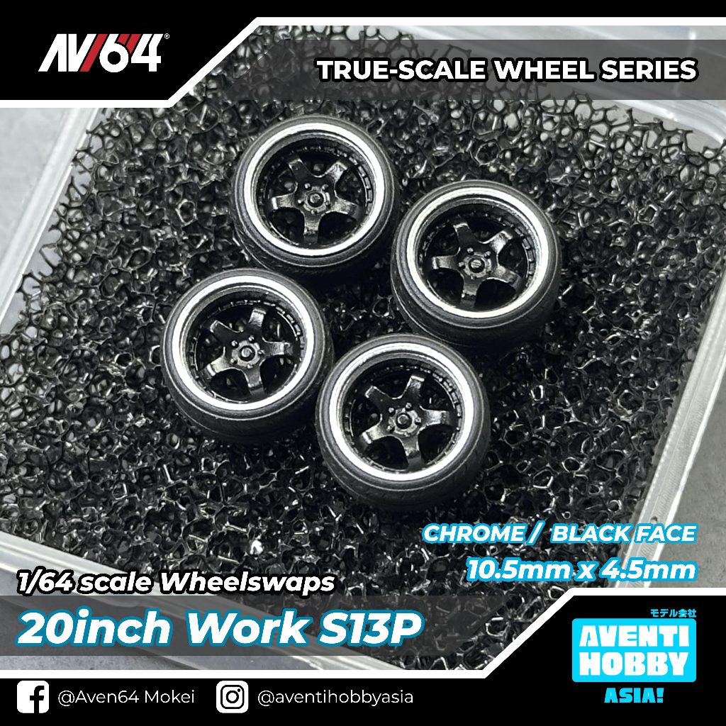 1/64 Wheelswap WORK S13P BLACK / CHROME ( 10.5mm x 4.5mm ) | Shopee Philippines