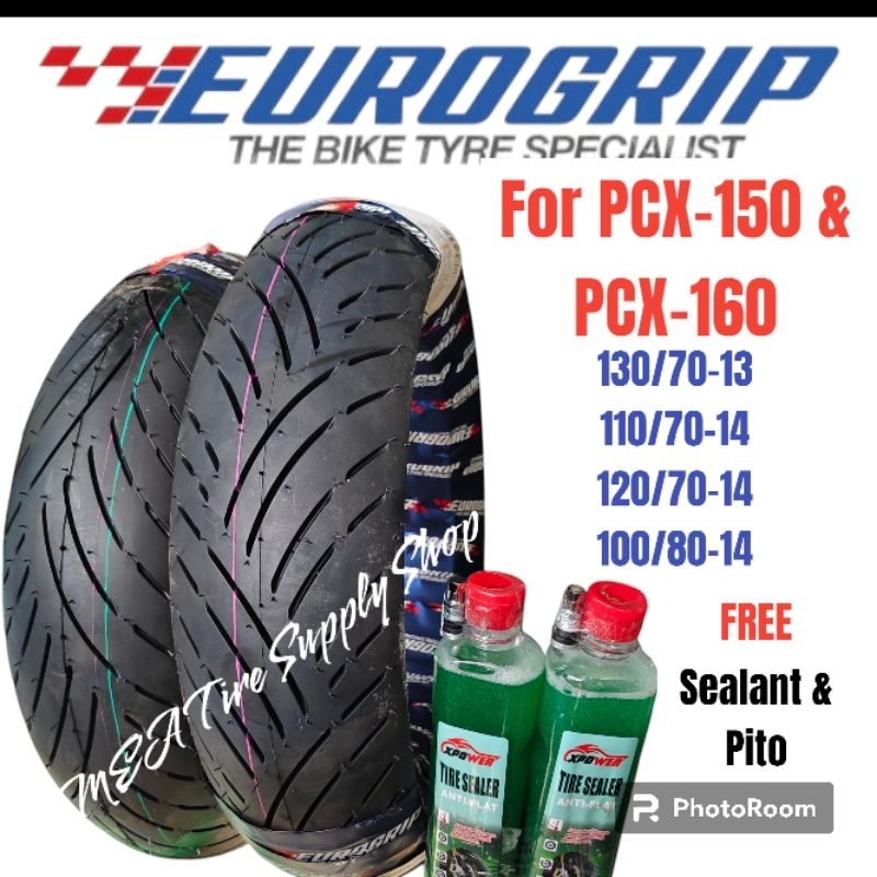 EUROGRIP TIRE for PCX160 & PCX150 TUBELESS ( FREE SEALANT & PITO ...