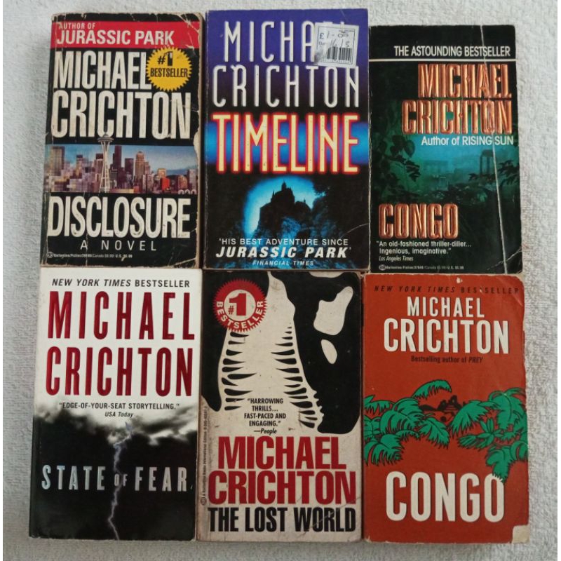 MICHAEL CRICHTON Books - Preloved Thriller books, Scifi books, Scifi ...