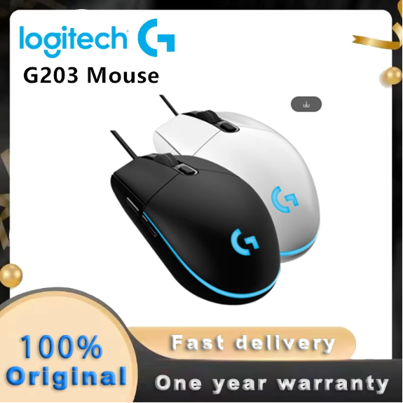 Logitech G203 Wired Gaming Mouse, 8,000 DPI, Rainbow Optical Effect ...