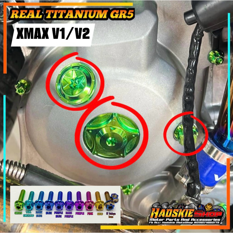 REAL TITANIUM GR5 YAMAHA XMAX DUO CAP/ENGINE OIL CAP/SIDE DUO CAP ...