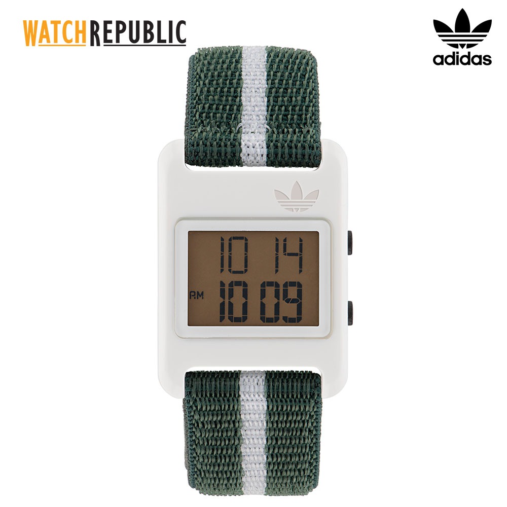 Adidas Retro Pop Digital Green Fabric Digital Watch For Unisex ...