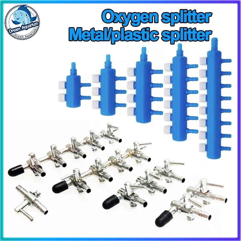 1/2/3/4/5 Way Aquarium Air Flow Splitter Fish Tank Air Control Valve ...