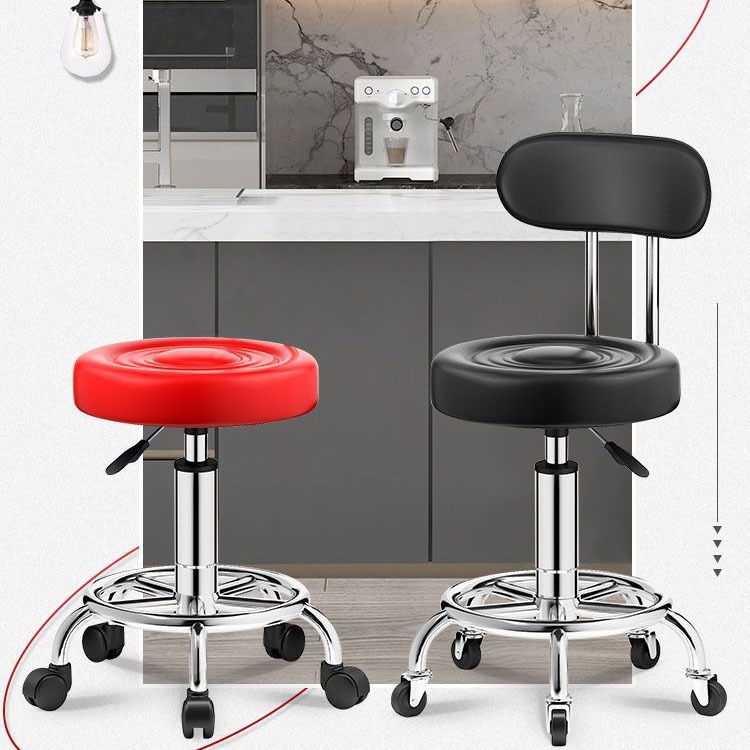 Barber stool rolling swivel salon stool chair barber stool with back ...