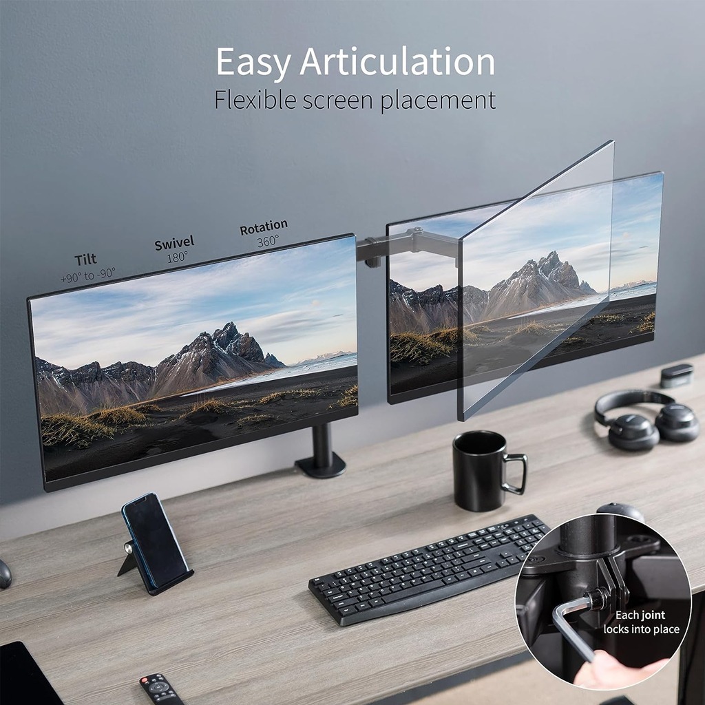 BAIERDI Computer monitor dual arm suspended lifting support bracket ...