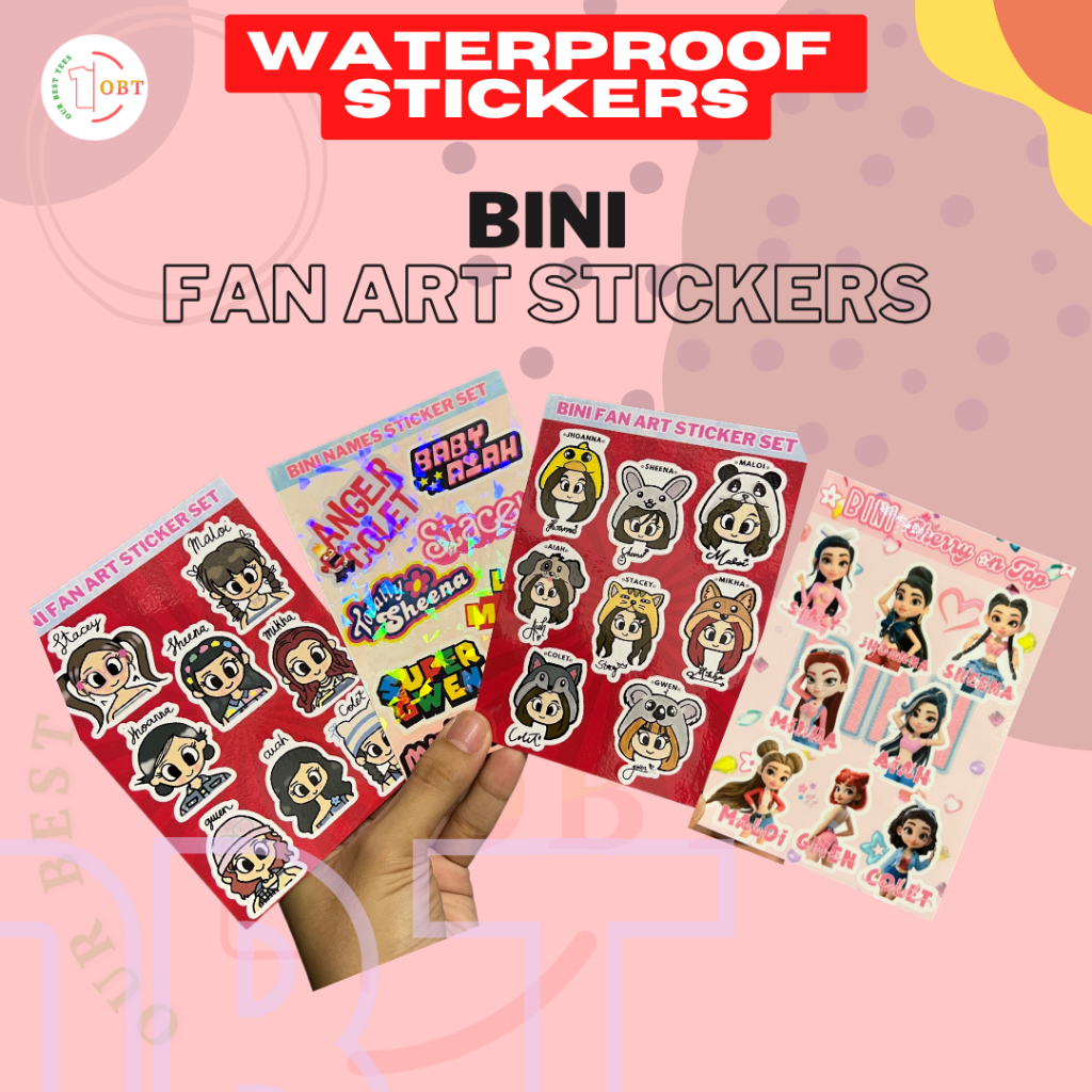 BINI FAN ART STICKERS - Vinyl Waterproof Stickers for Flask, Laptop ...