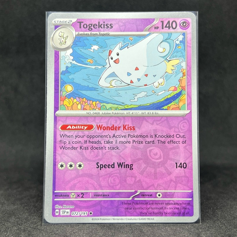 Pokemon TCG Togekiss Holo Rare 072/191 2024 Scarlet & Violet Surging Sparks | Shopee Philippines
