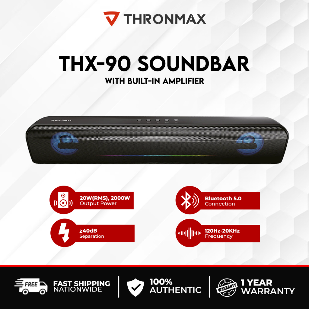 Thronmax THX90 GAMING Speaker Soundbar,Bluetooth 5.0, PC Soundbar with ...